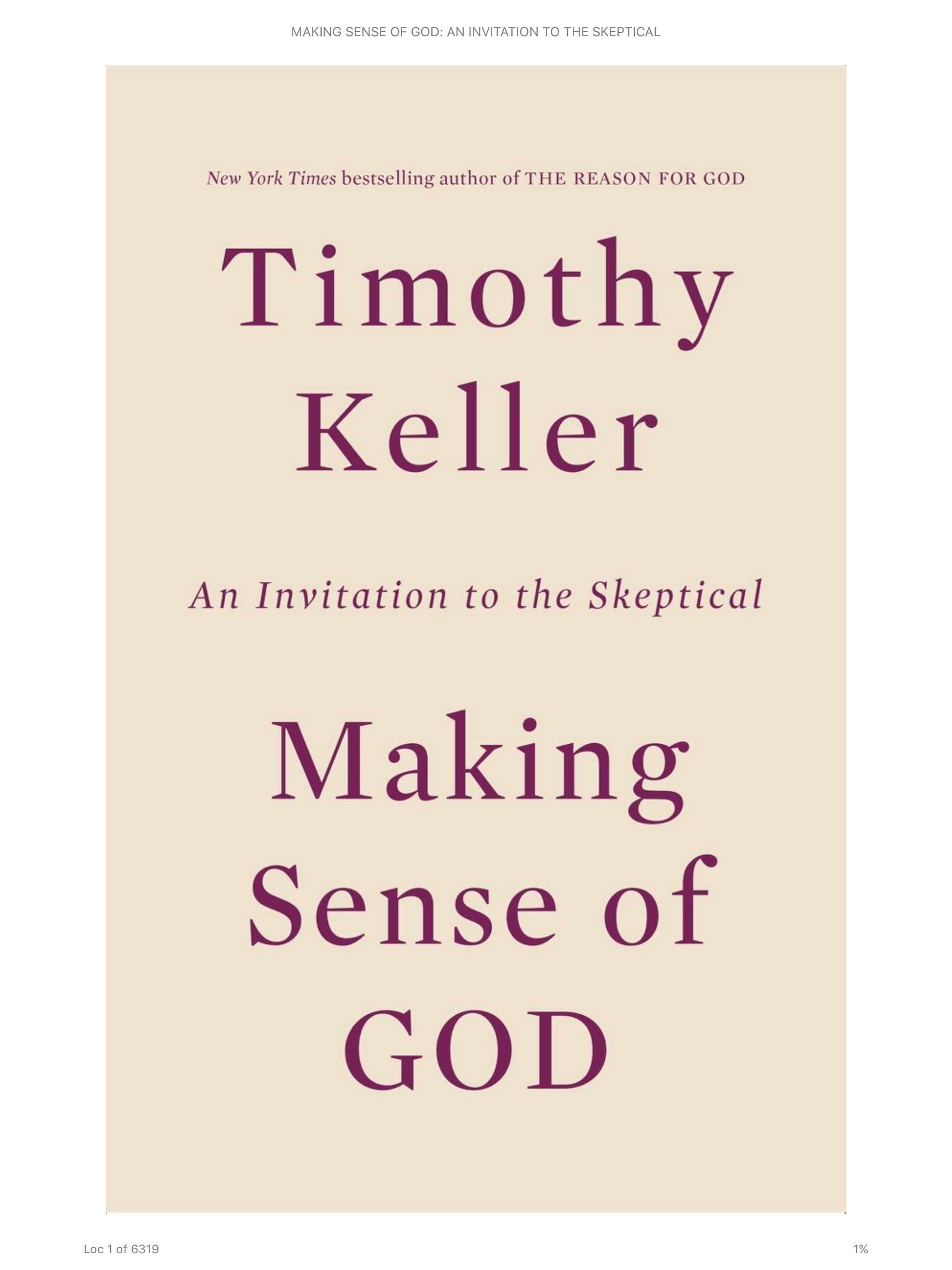 Making Sense of God by Timothy Keller: a Review – The Apologetics Minion